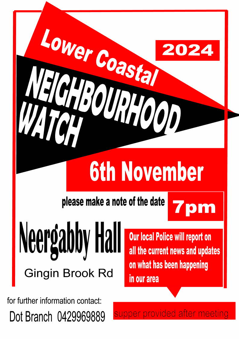 Lower Coastal Neighbourhood Watch - November Meeting » Shire of Gingin