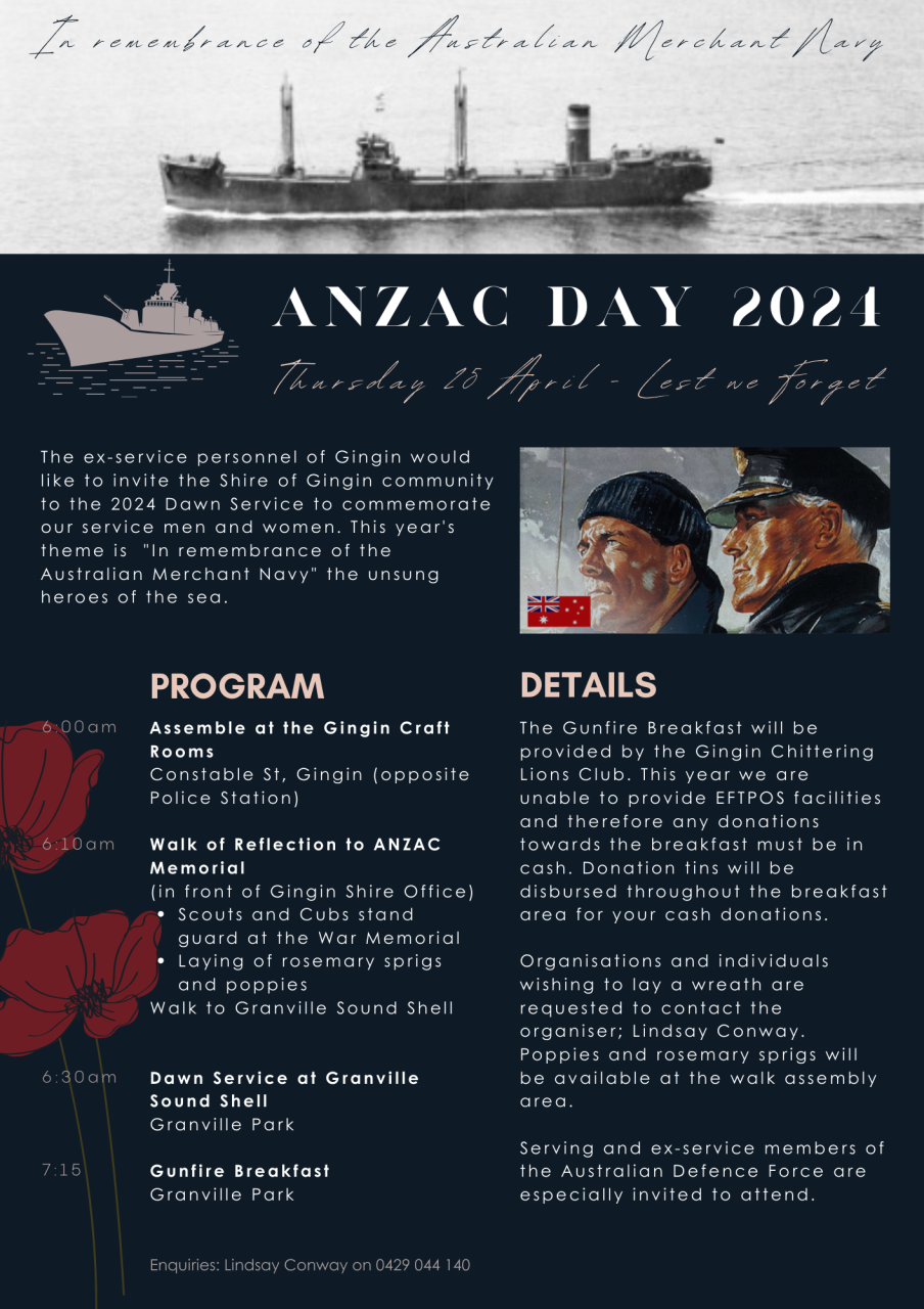 Gingin Anzac Day 2024 » Shire of Gingin