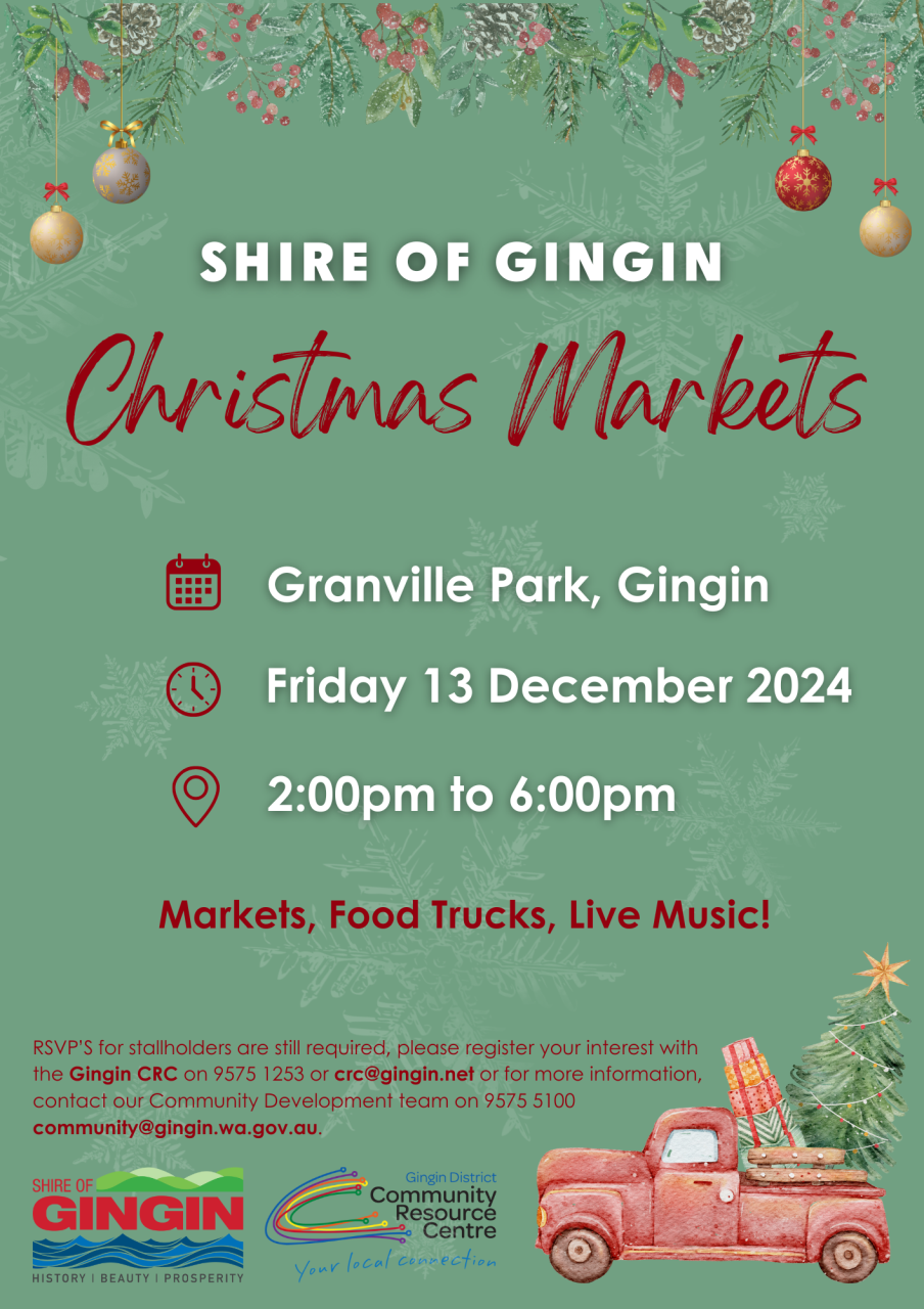 Shire of Gingin Christmas Markets » Shire of Gingin