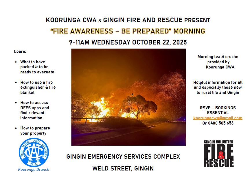 Fire Awareness - Be Prepared Morning » Shire of Gingin